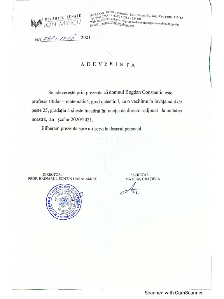 Adeverinta | PDF