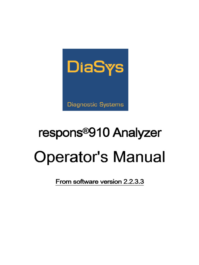 Respons 910 Operator Manual V2.2.3.3rev1 Engl | PDF | Personal ...