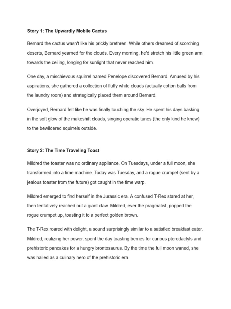 Story 1 - The Upwardly Mobile Cactus | PDF | Mystery, Thriller & Crime Fiction | Young Adult