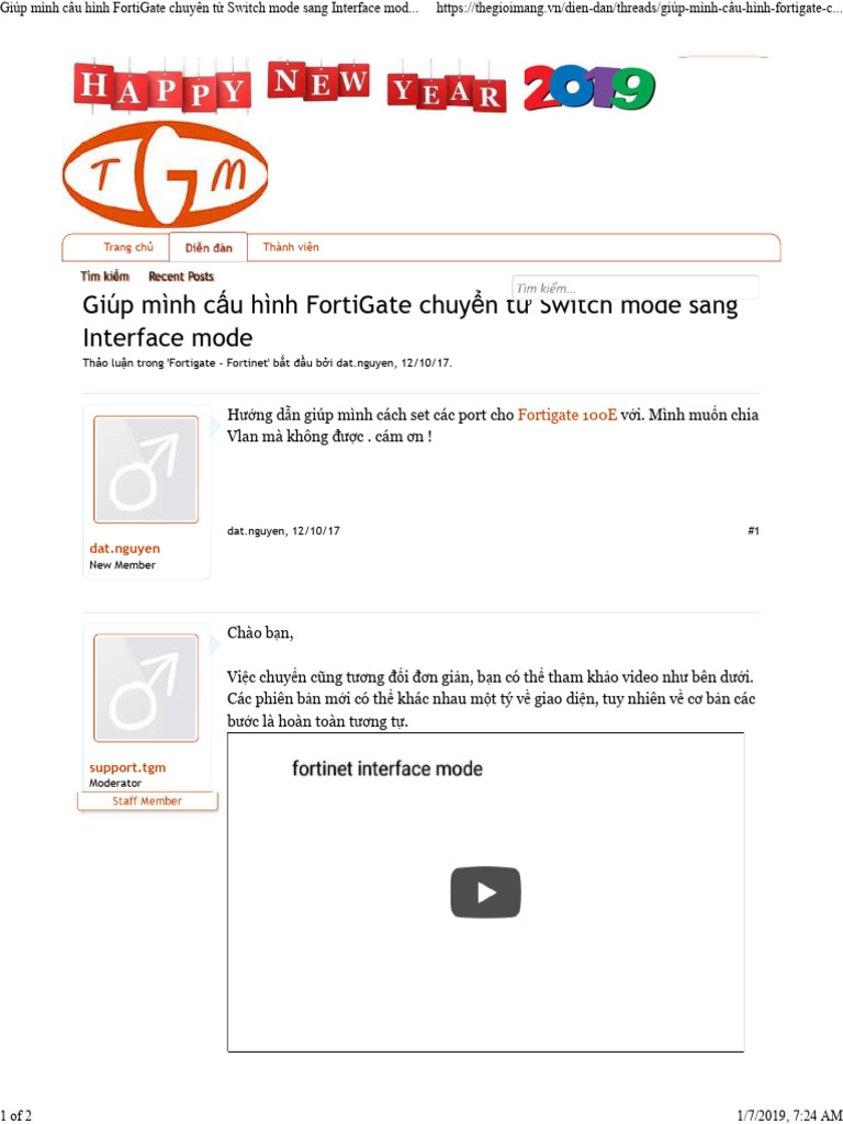 Giúp mình cấu hình FortiGate chuyển từ Switch mode sang Interface mode ...