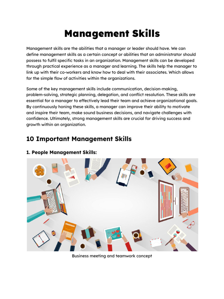 Management Skills | PDF | Leadership | Decision Making