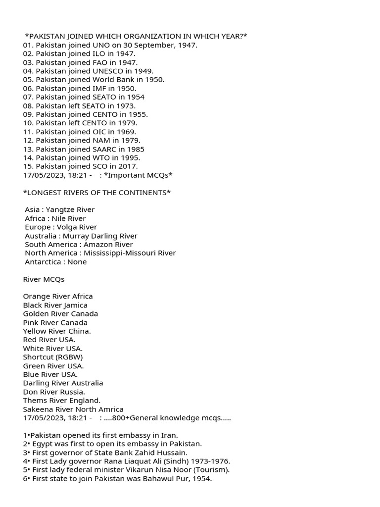 Pma 153 Long Course | PDF | Pakistan | Karachi