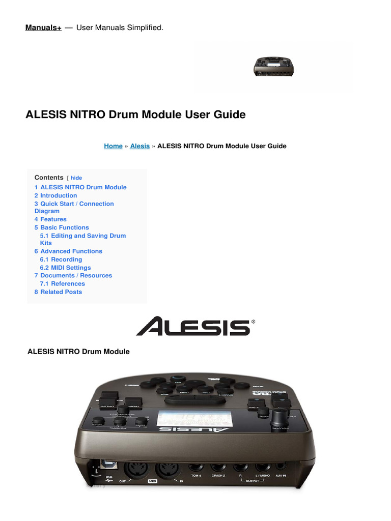 Nitro Drum Module Manual | PDF | Tempo | Drum Kit