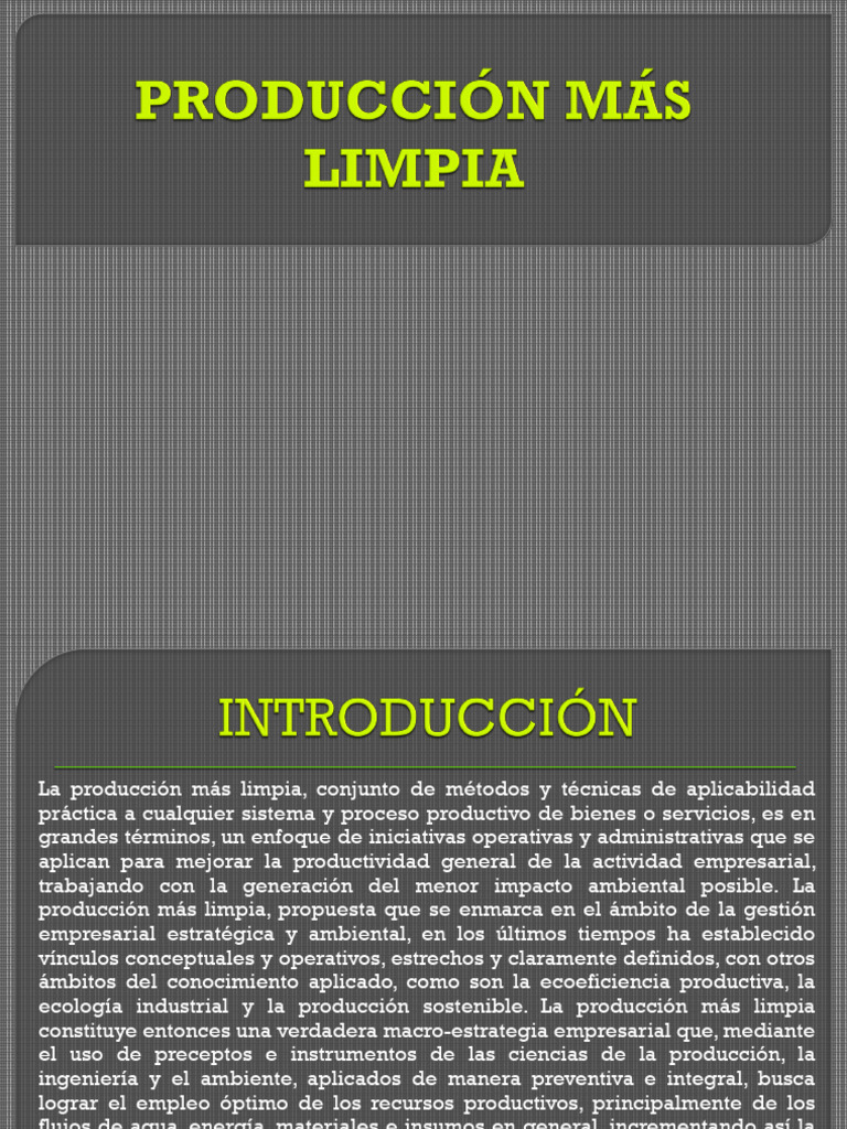 Producción Más Limpia y Sostenible | PDF | Residuos | Business