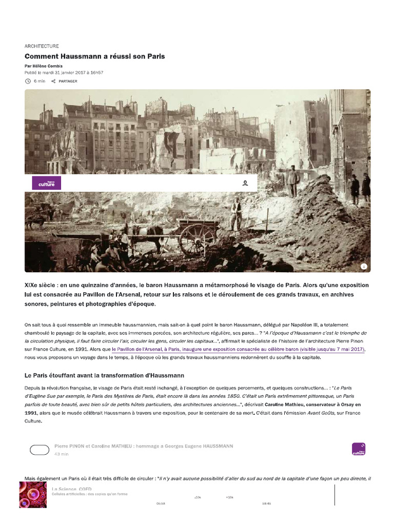 Comment Haussman A Reusi Paris | PDF
