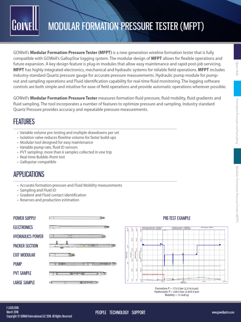 Modular Formation Pressure Tester (MFPT) | Download Free PDF | Pressure ...