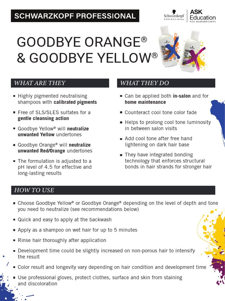 Goodbye Orange and Goodbye Yellow Memo | PDF | Yellow | Shampoo