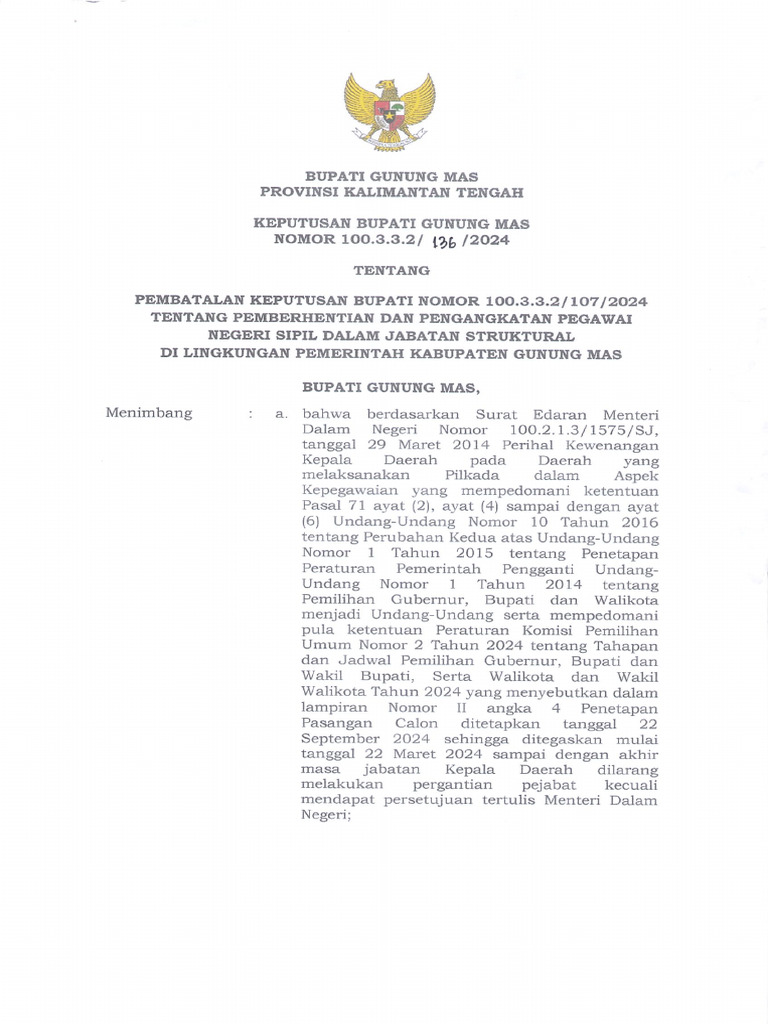 SK PEMBATALAN STRUTURAL | PDF