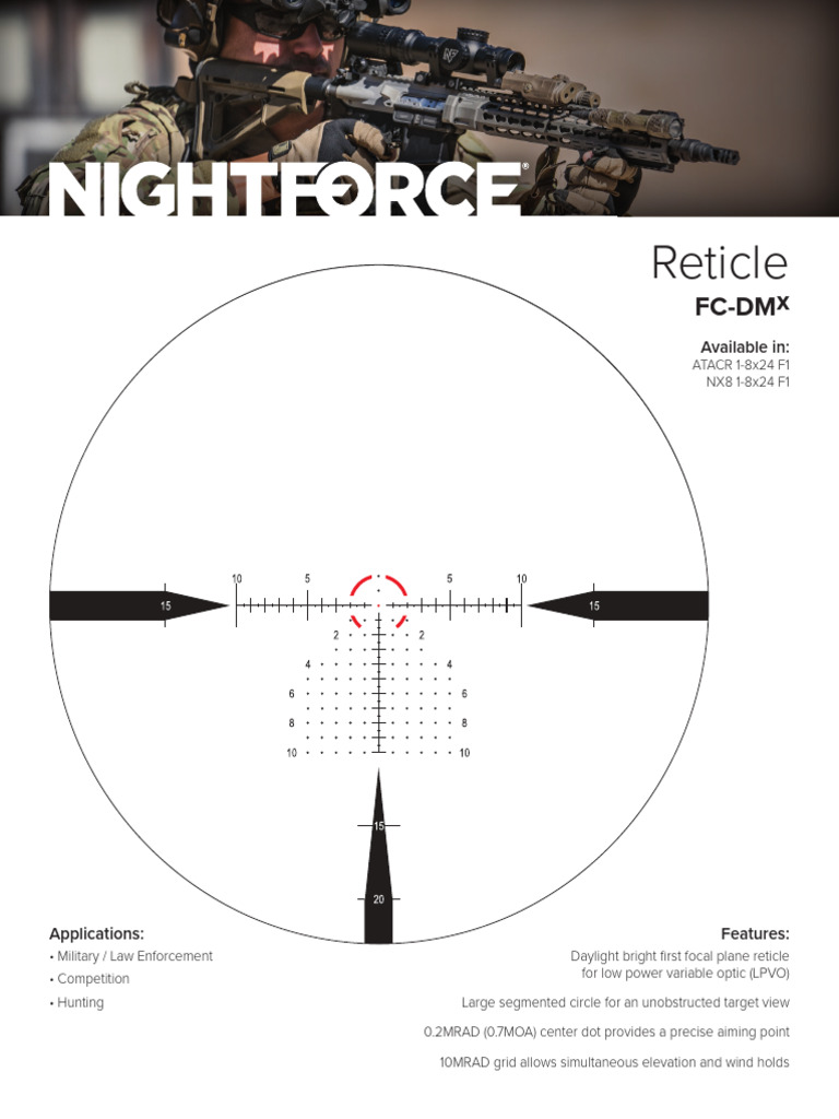 0322 NF FC-DMX Reticle-Sheet 001-1 | PDF | Telescopic Sight | Optical ...