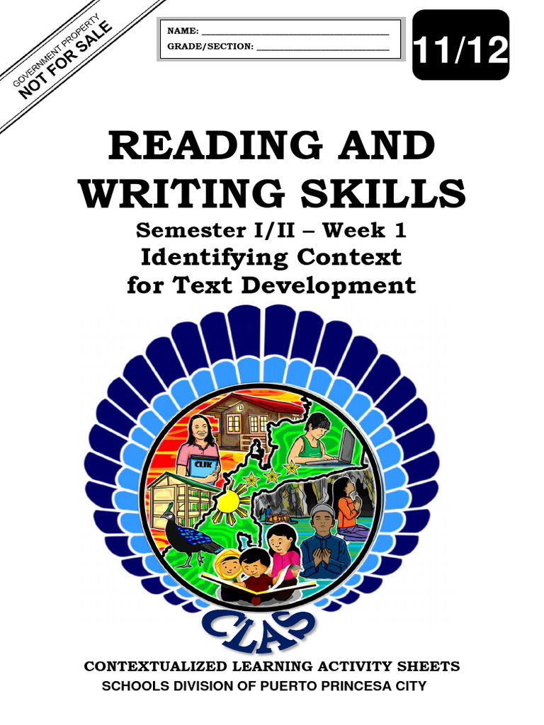 CORE 1112 SemIII Reading and Writing Skills CLAS1 Identifying Context For Text Development ...