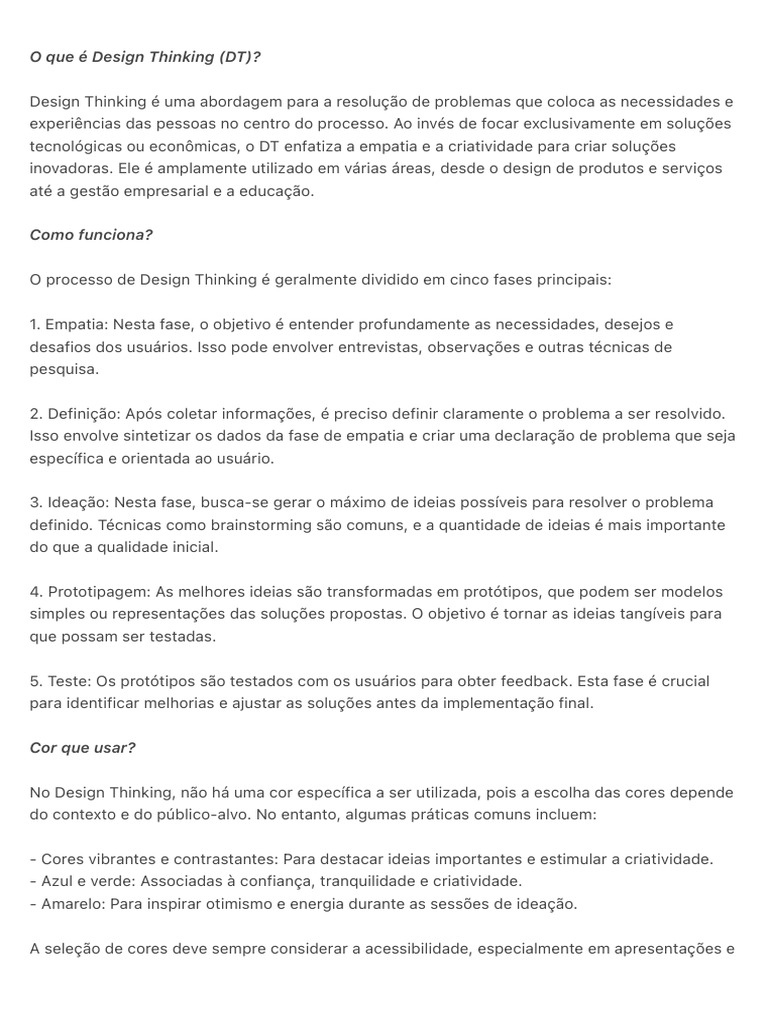O Que É Design Thinking (DT) ? | PDF | Design Thinking