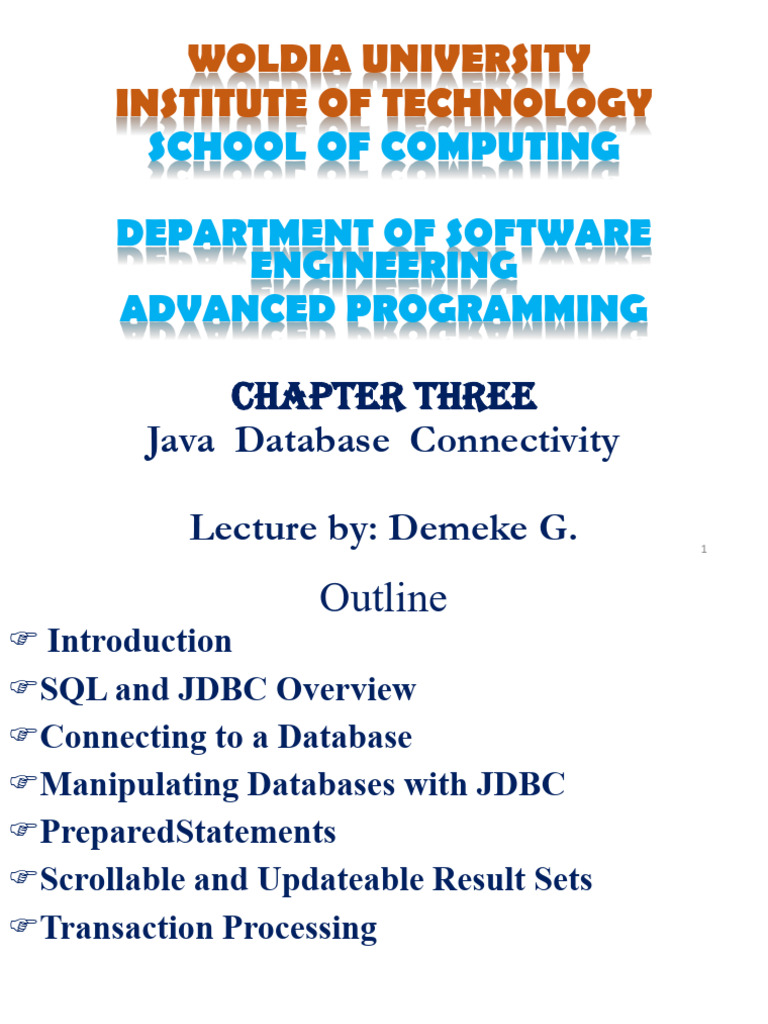 Chapter 03-Java Database Connectivity | PDF | Databases | Data Chapter 03-Java Database Connectivity | PDF | Databases | Data