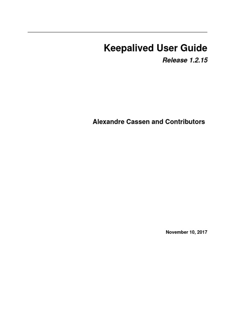 Keepalived Readthedocs Io en Stable | PDF | Load Balancing (Computing) | Port (Computer Networking)