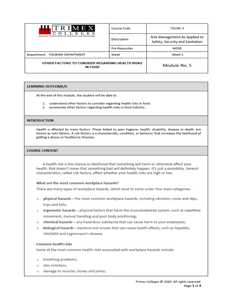 Module 5 | PDF | Risk | Hazards