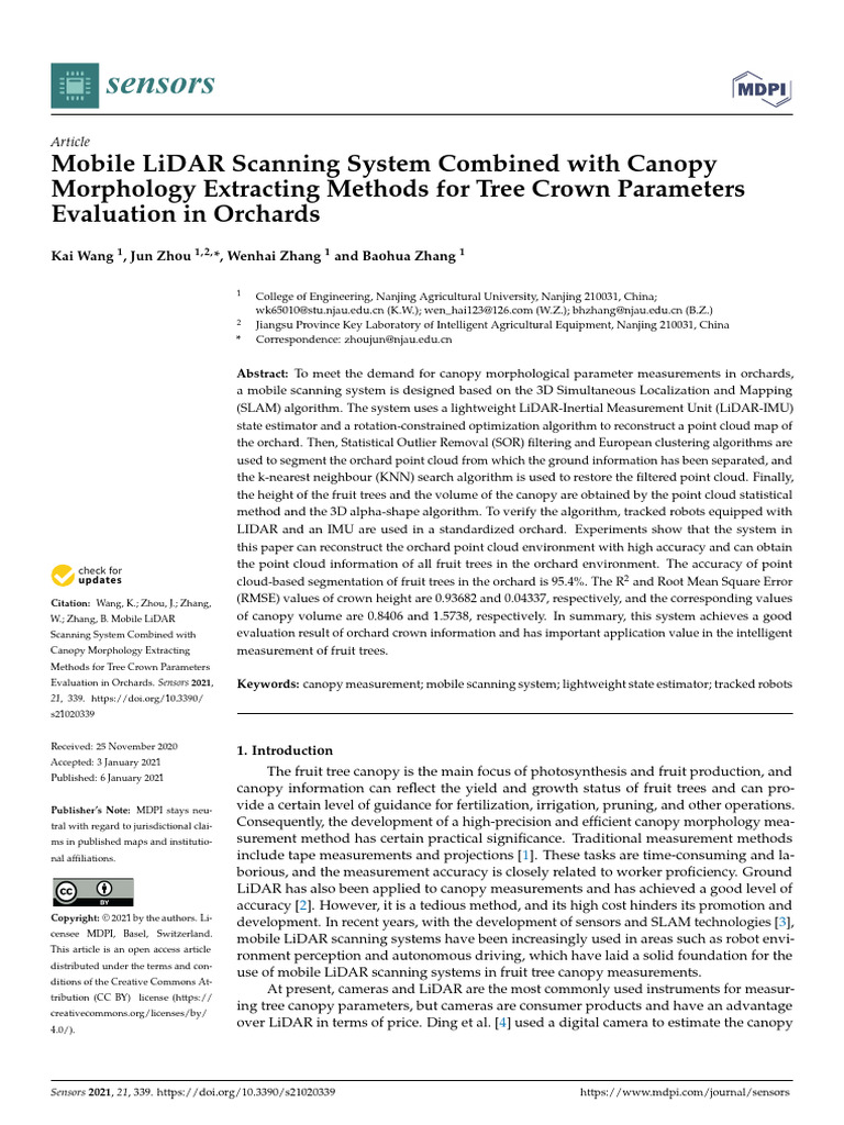 Wang Et Al. - 2021 - Mobile LiDAR Scanning System Combined With Canopy ... Wang Et Al. - 2021 - Mobile LiDAR Scanning System Combined With Canopy ...