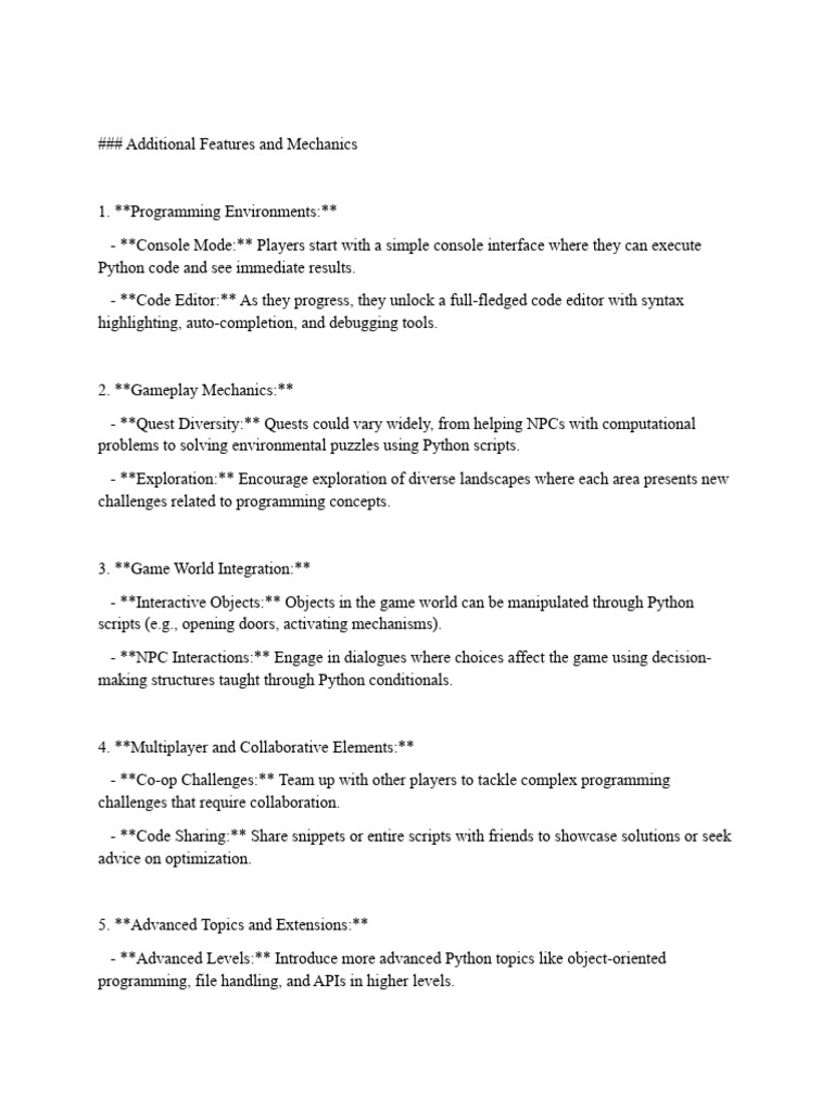 Additional Features and Mechanics | PDF | Computer Programming | Python ...