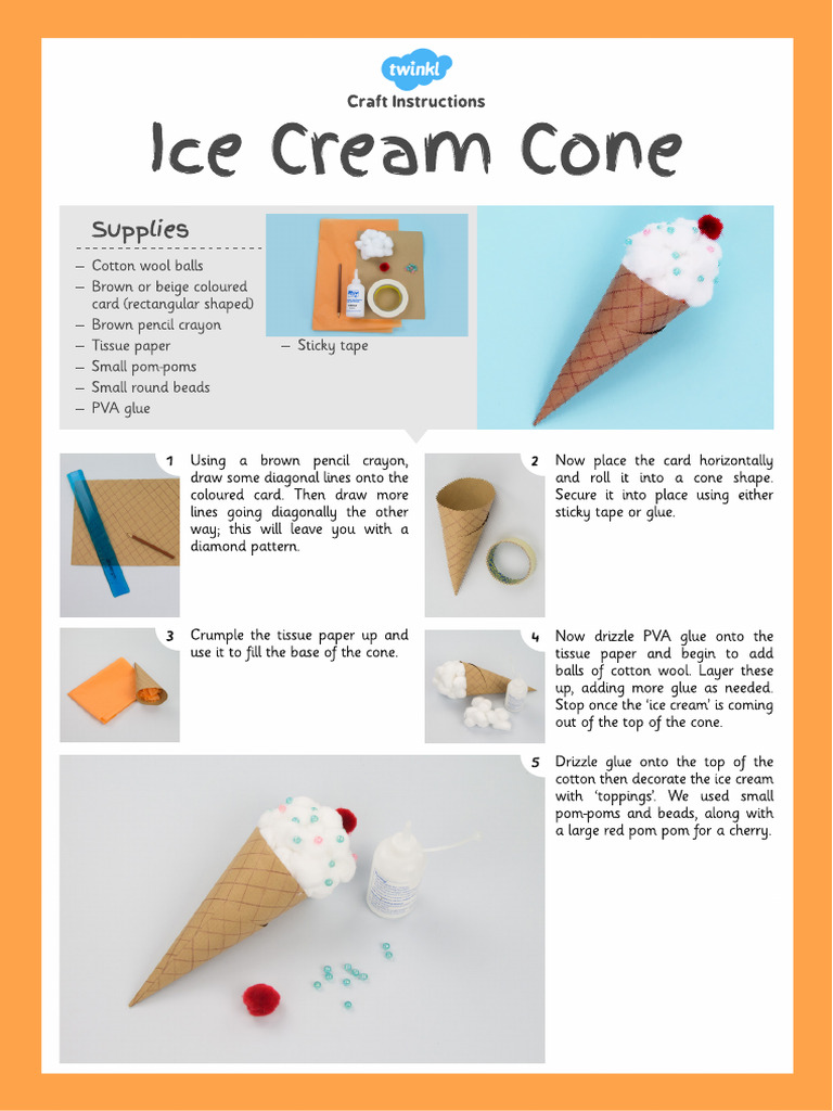 T T 19079 Ice Cream Cone Craft Instructions | PDF