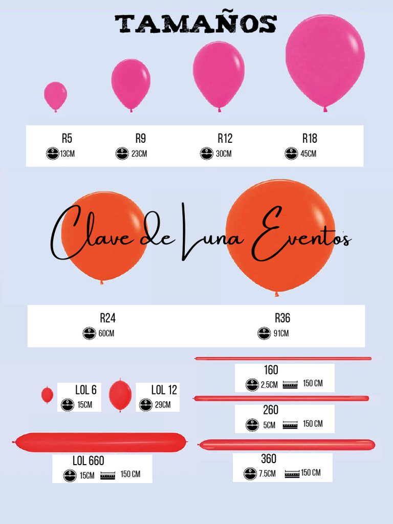 Tamaños de Los Globos | PDF