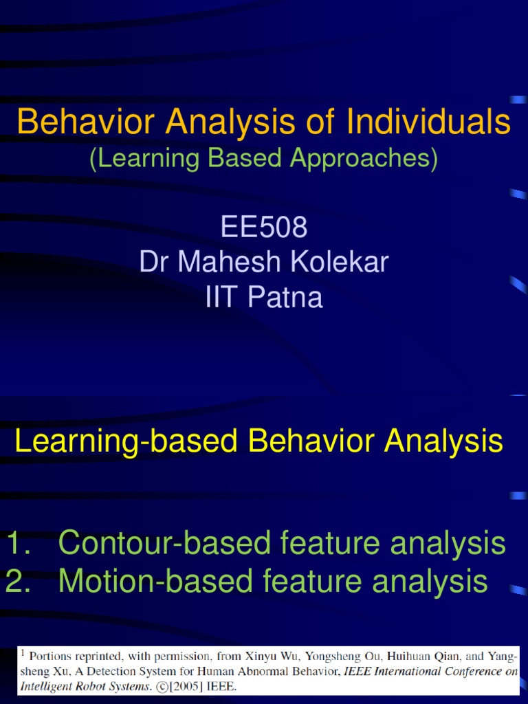 Behavior Analysis of Individuals | PDF | Signal Processing | Algorithms
