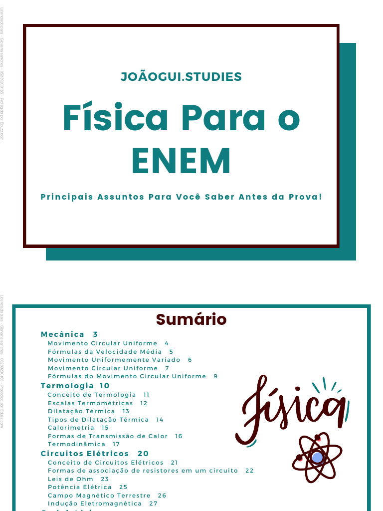 Resumos de Fisica para o Enem | PDF | Calor | Velocidade