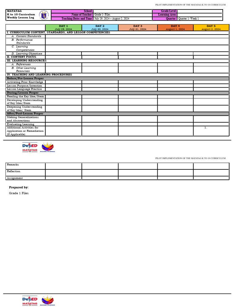 MATATAG-Lesson Exemplar-ENGLISH | PDF