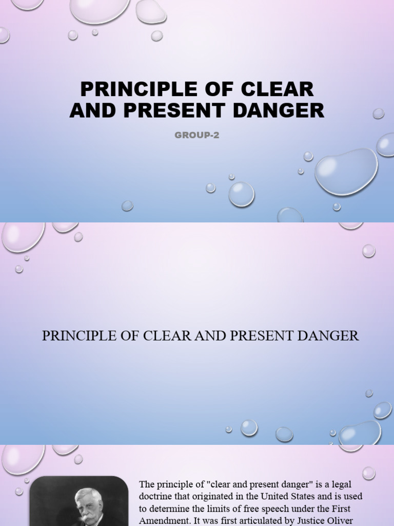 Clear and Present Danger Explained | PDF | Government | Public Law