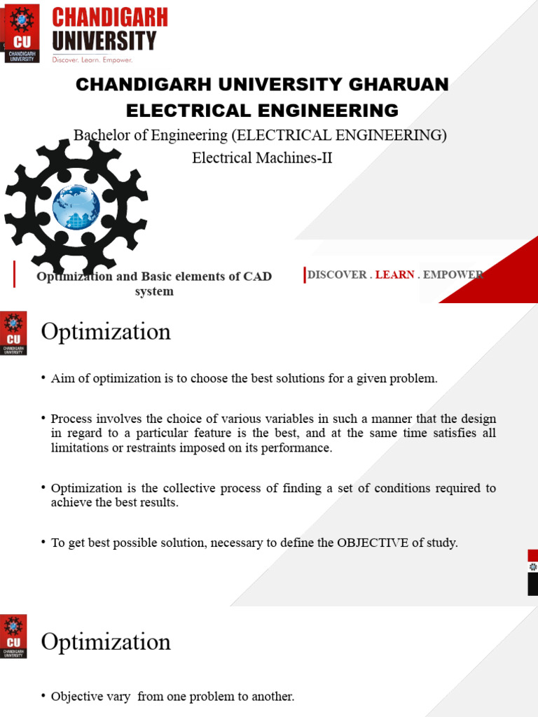 CAD Optimization in Electrical Engineering | PDF | Electric Motor ...