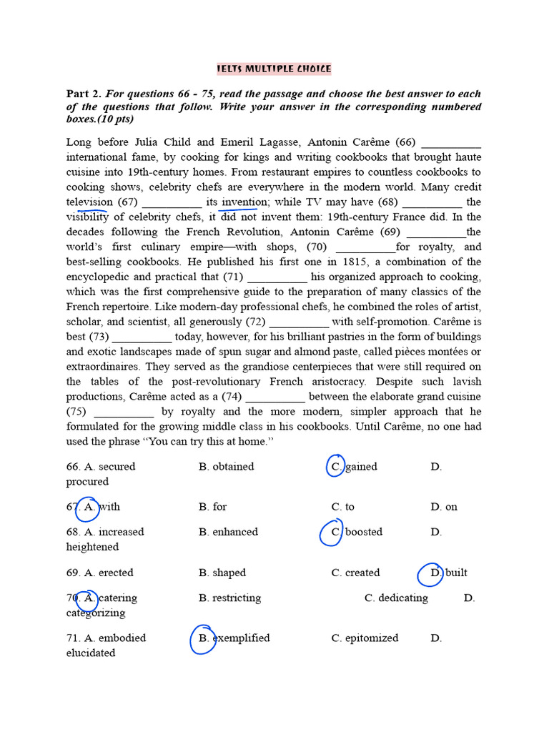 Ielts Multiple Choice + Listening | PDF | Cookbooks | Cooking