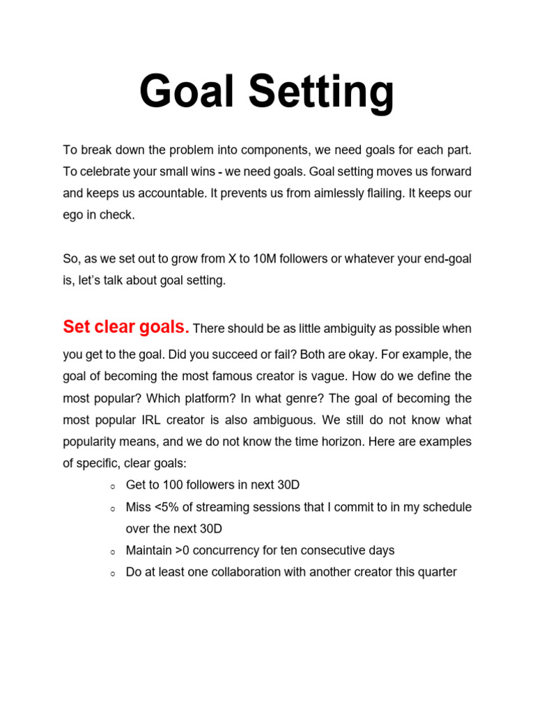 Ch3 Goal Setting | PDF | Goal Setting | Goal