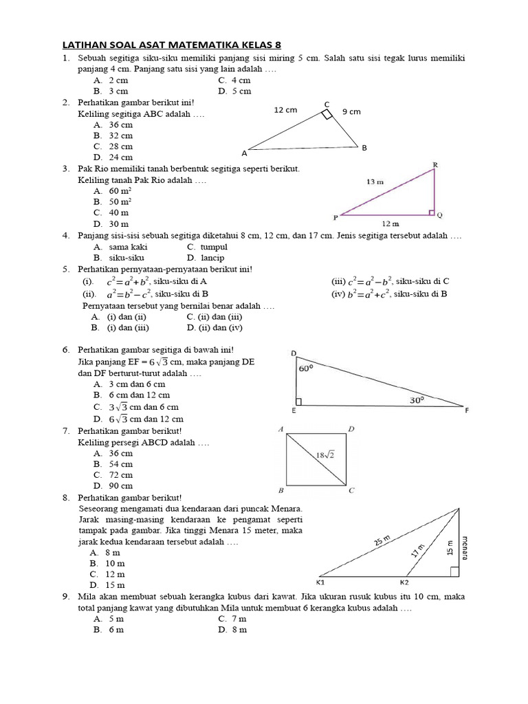 Lat Soal Asat MTK 8 2024 | PDF