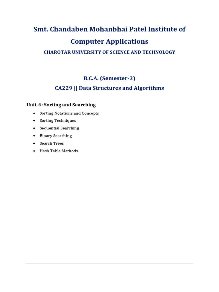 CA229 Unit 06 | Download Free PDF | Algorithms | Algorithms And Data Structures
