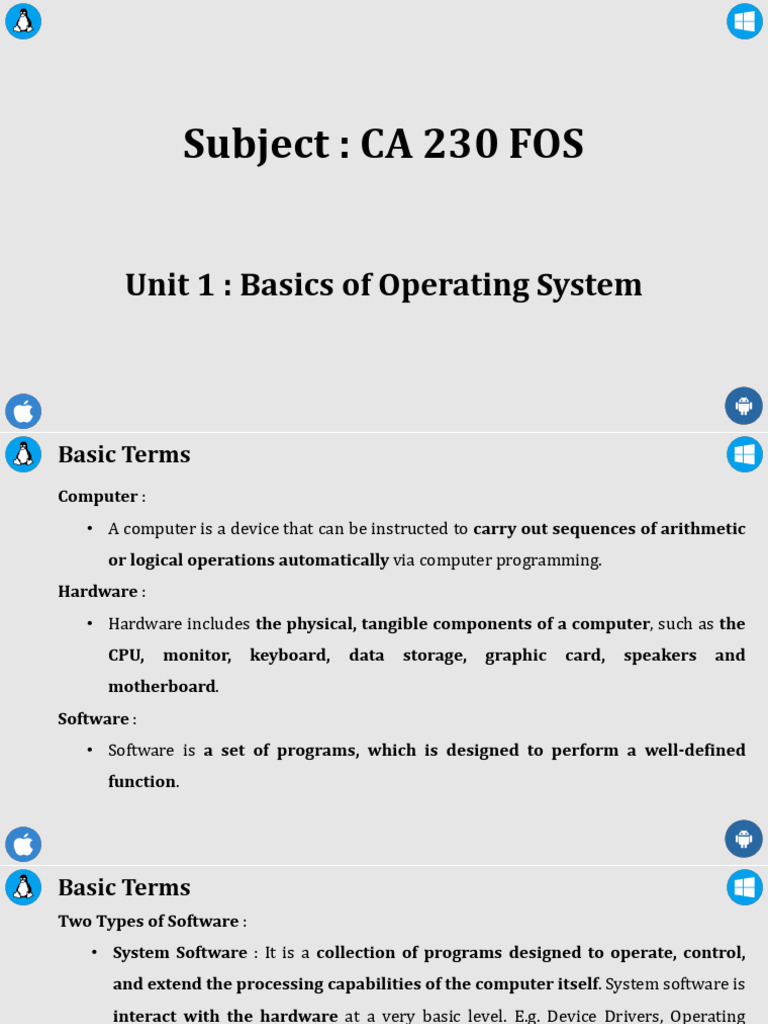 Unit 1 Basic of Operating System_Details | Download Free PDF | Operating System | Graphical User ...