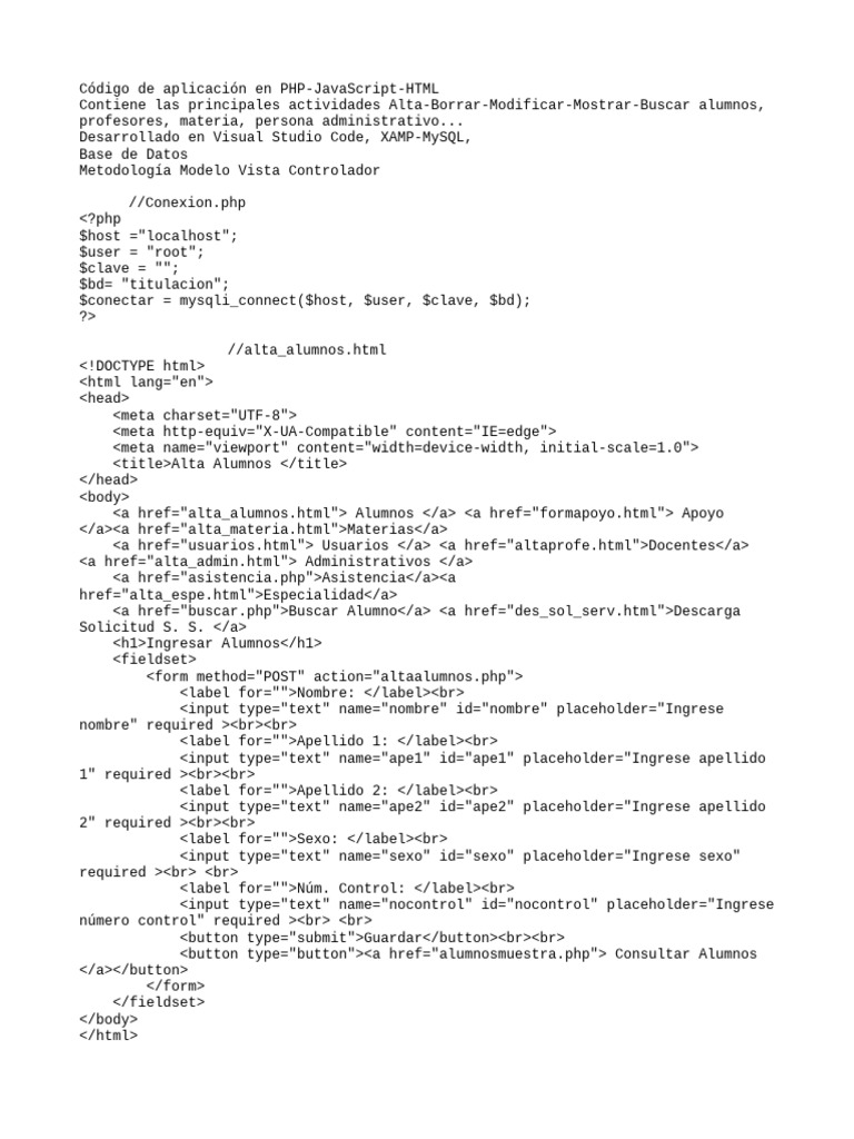 Código Aplicación | Descargar gratis PDF | Bases de datos | Ciencias de ...