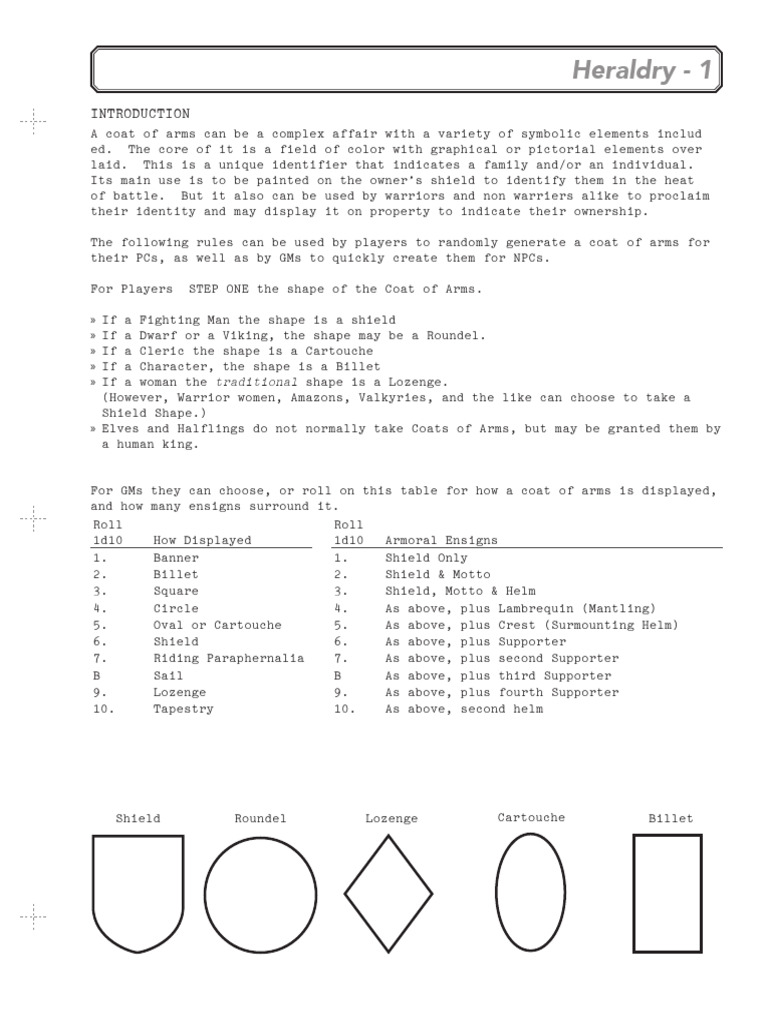 Random Coat of Arms Generator Guide | PDF | Feudalism | Heraldry