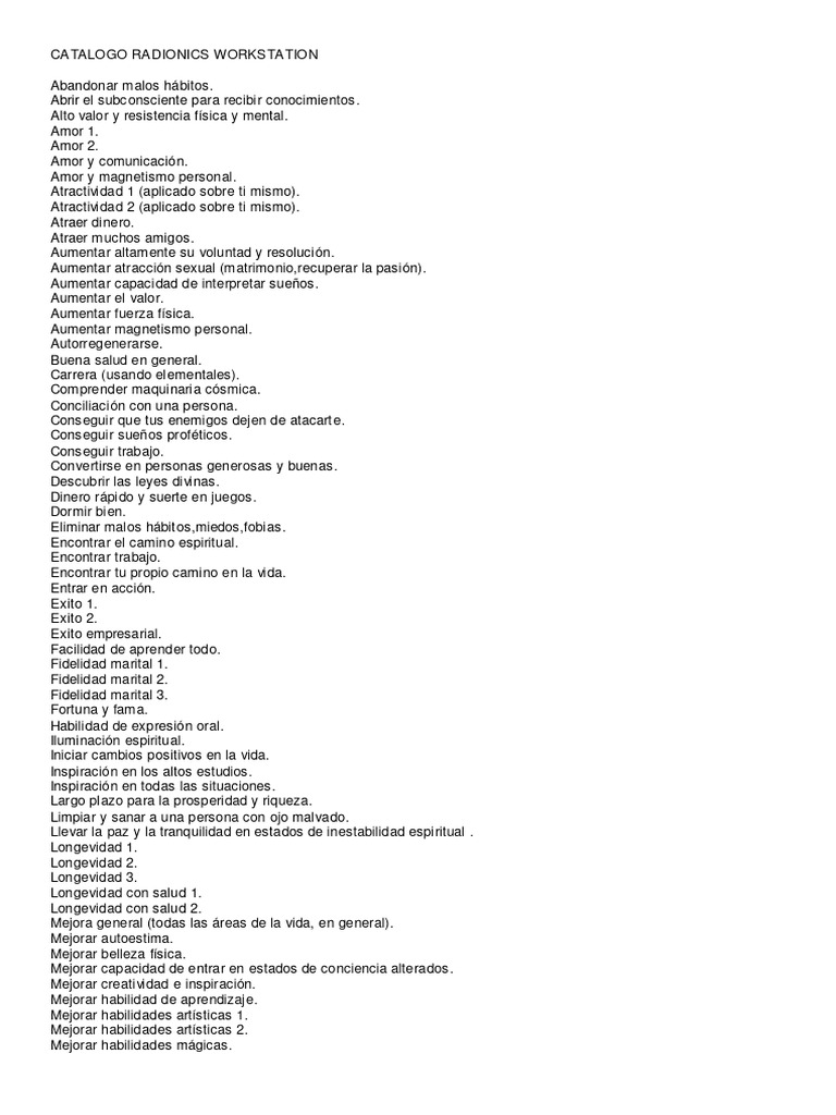 Catalogo Radionics Workstation | PDF | Amor