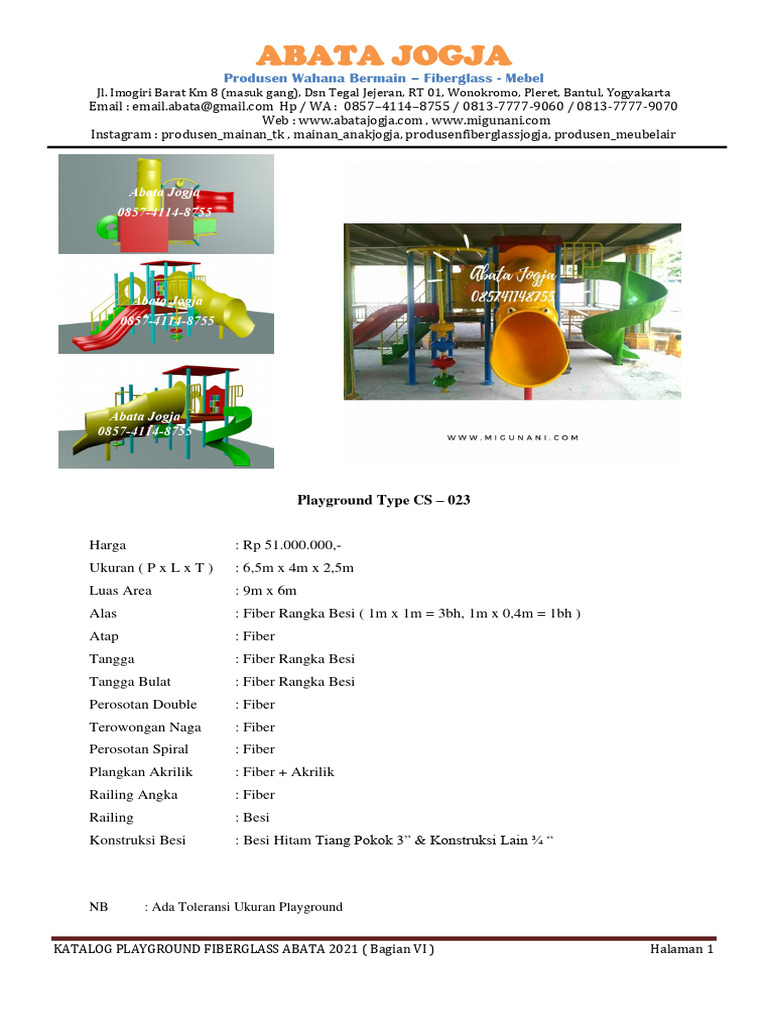 (Bagian 6) KATALOG PLAYGROUND FIBERGLASS ABATA 2021 | PDF