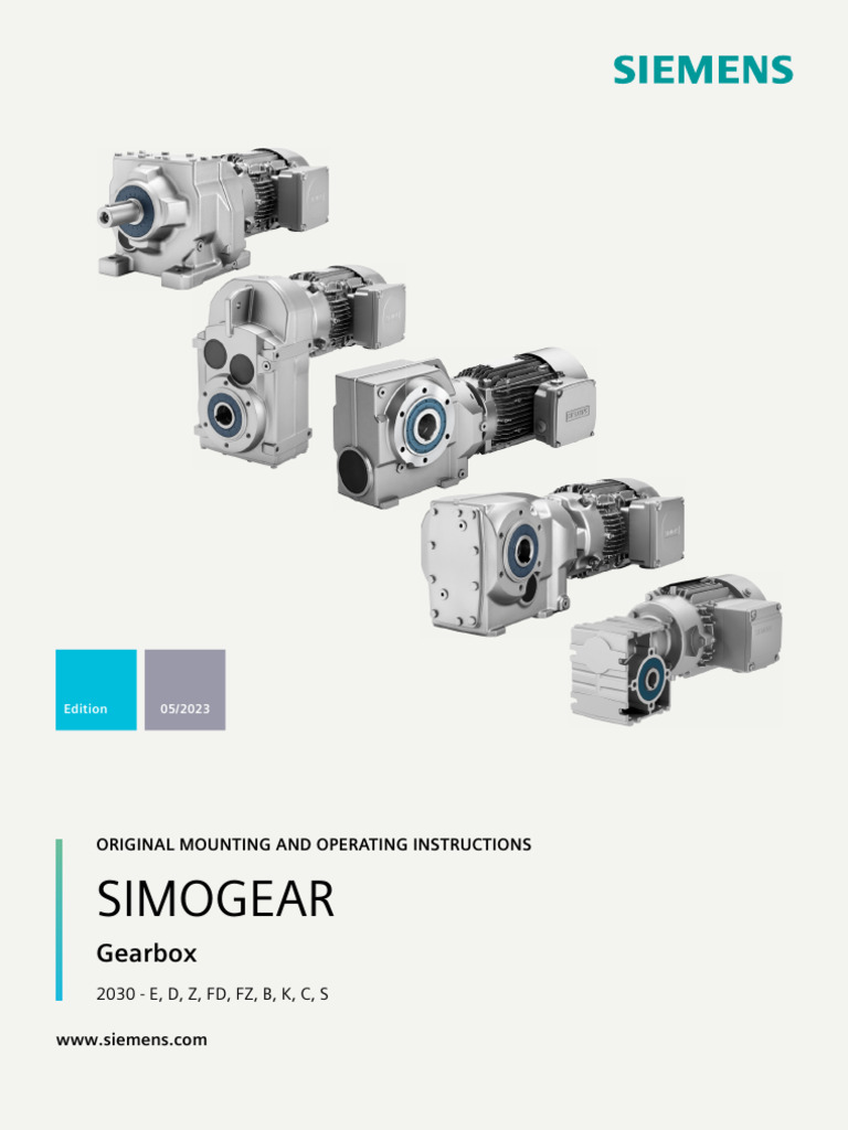 Motoredutor SIEMENS - Simogear Getriebe 2030 Op Instr 0523 en-US | PDF ...