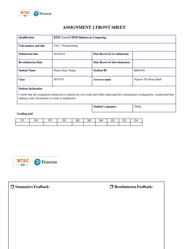 BTEC Level 5 Programming Guide | PDF | Class (Computer Programming) | Inheritance (Object ...