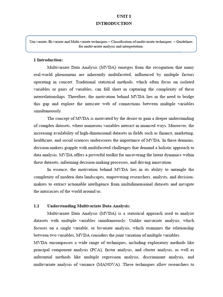 unit 1 (1) | PDF | Principal Component Analysis | Eigenvalues And Eigenvectors