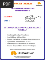 Unit - 1 Introduction To Swachh Bharat Abhiyan Study Material | PDF