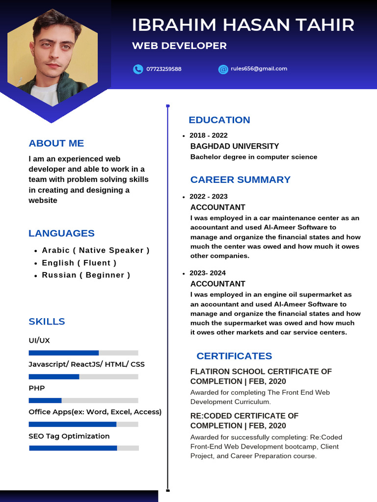 Ibrahim Hasan Tahir CV | PDF | World Wide Web | Internet & Web
