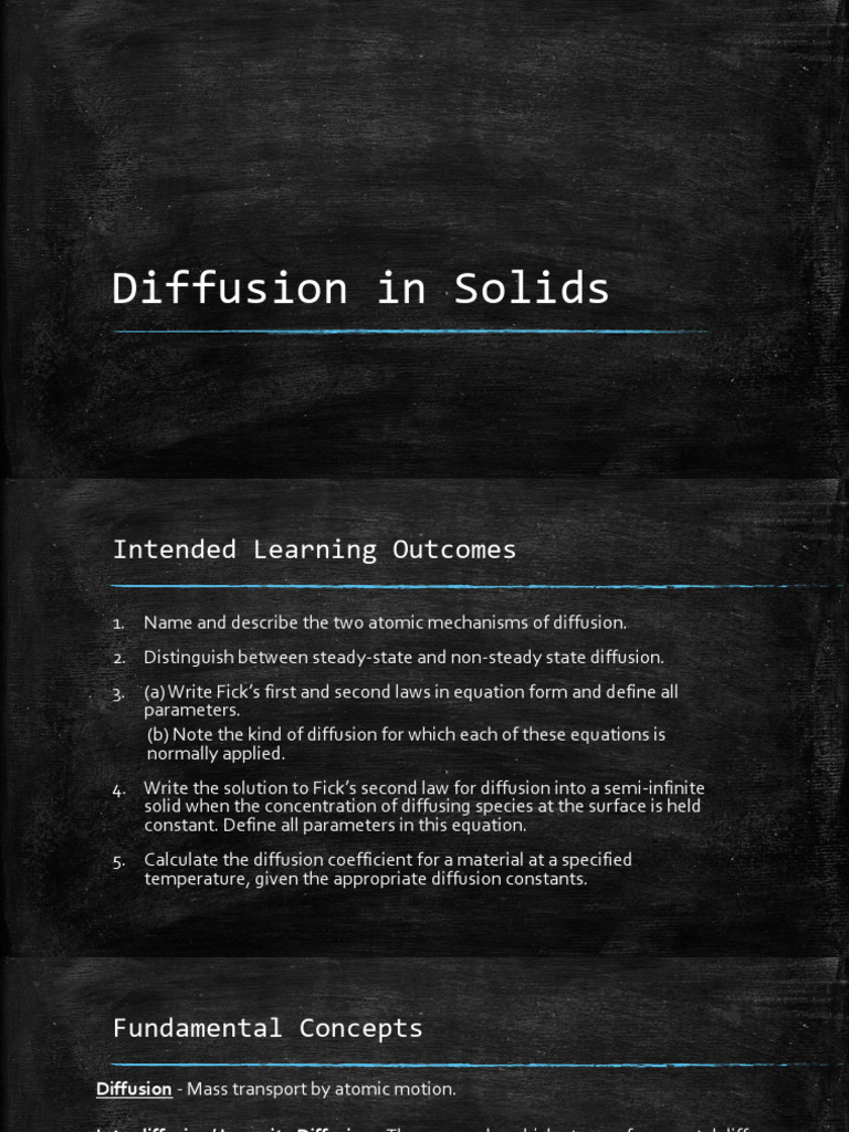 Diffusion in Solids - Part 1 | PDF | Diffusion | Molecules