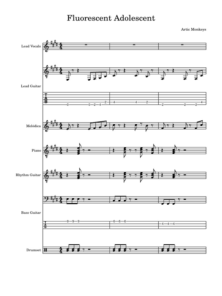 Fluorescent Adolescent | PDF | Guitars | Musical Instruments