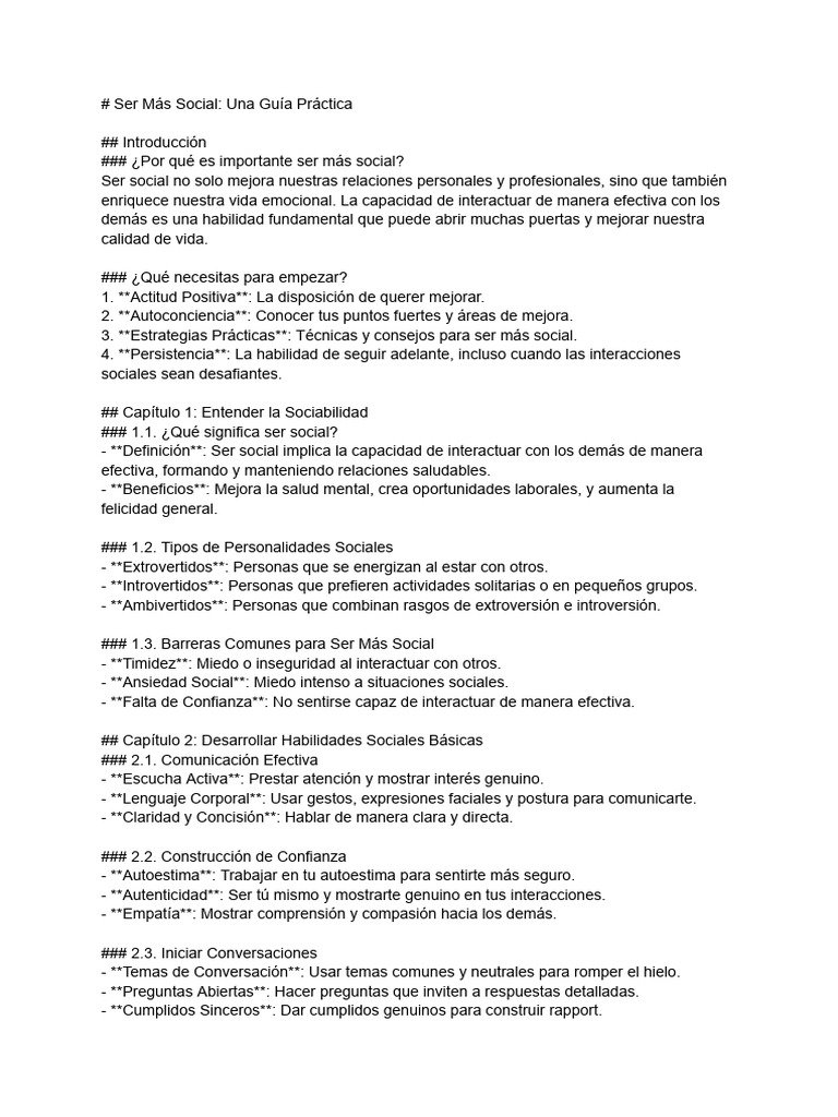 Ser Más Social | PDF | Terapia de conducta cognitiva | Psicología Social