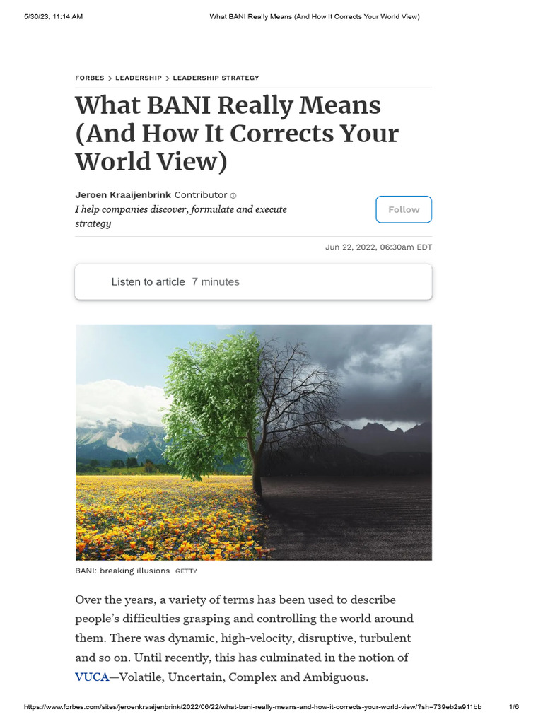 1a. What BANI Really Means (And How It Corrects Your World View) | PDF ...