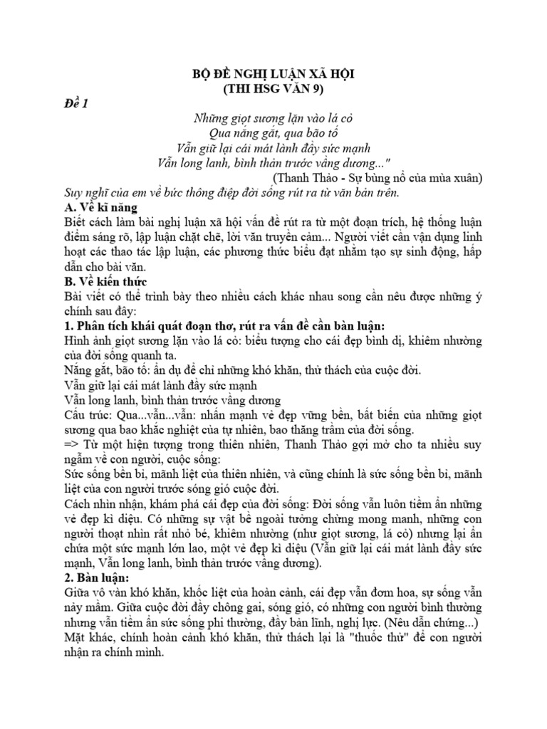 Bo de Nghi Luan Xa Hoi | PDF