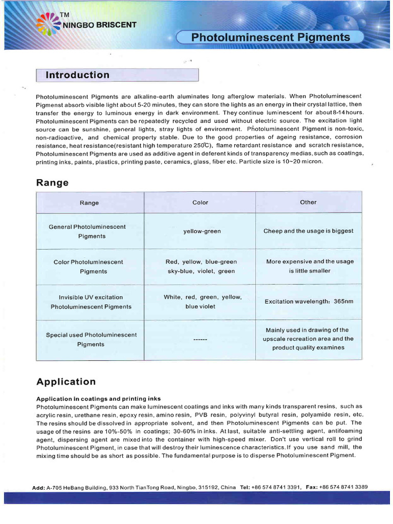 Pigmentos Fotoluminiscente | PDF