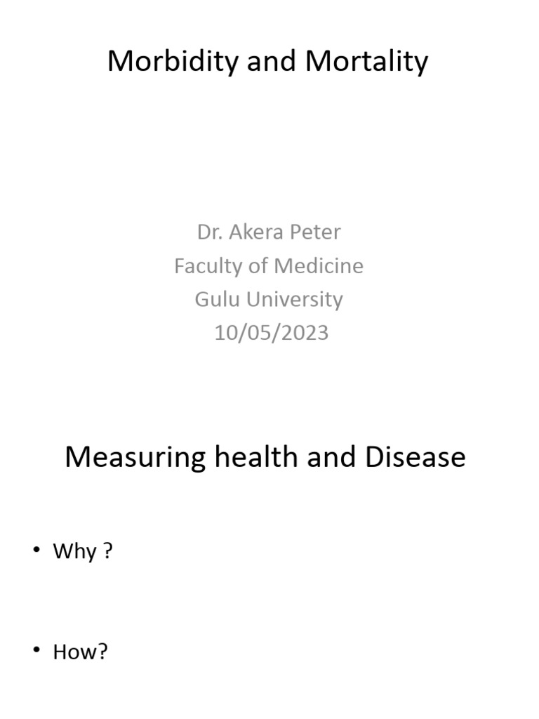 3 - Morbidity and Mortality | PDF | Incidence (Epidemiology ...