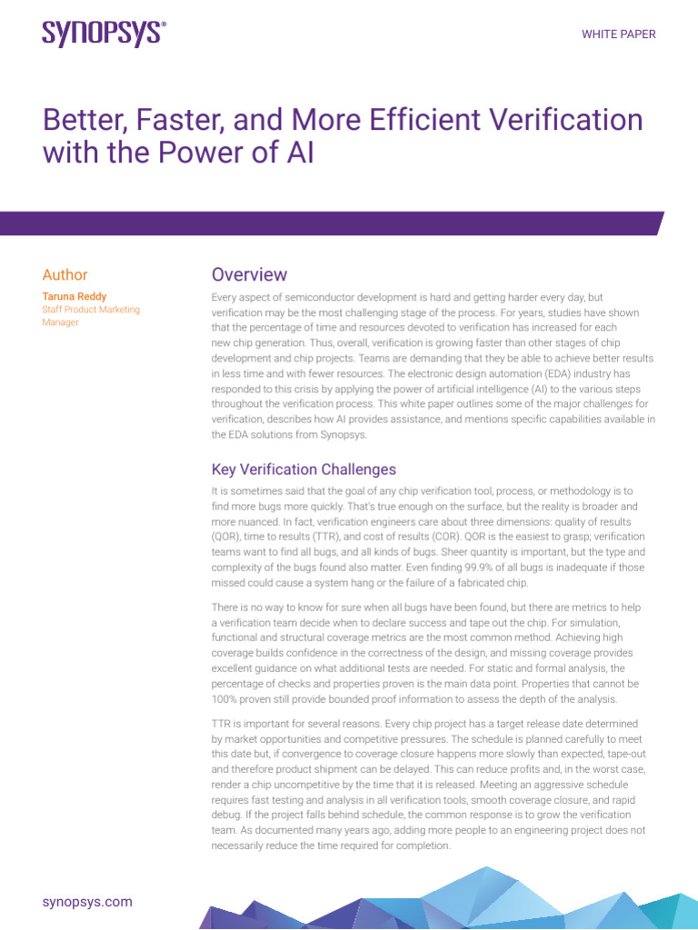 Better Faster More Efficient Verification With Ai | PDF | Simulation | Formal Verification