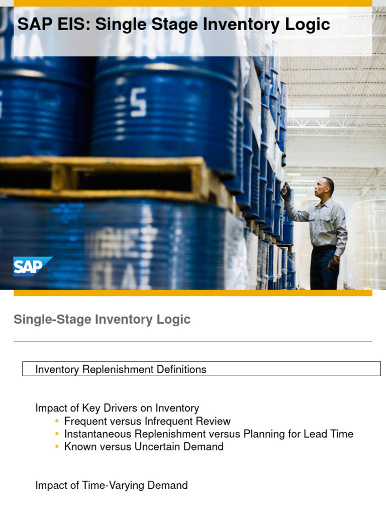 Single Stage Inventory Logic | Download Free PDF | Inventory | Forecasting